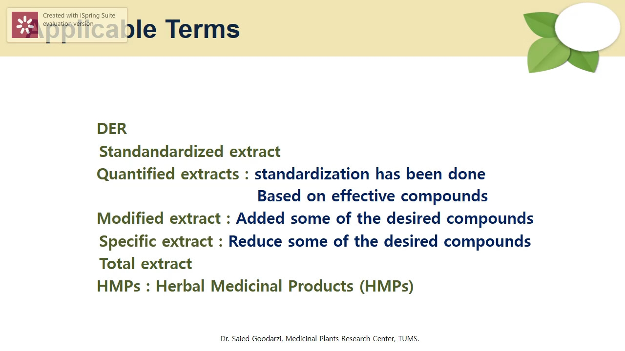 Evaluation of Herbal Drugs . main File. S.Goodarzi - نماشا